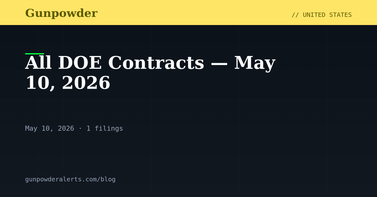 All DOE Contracts — May 10, 2026
