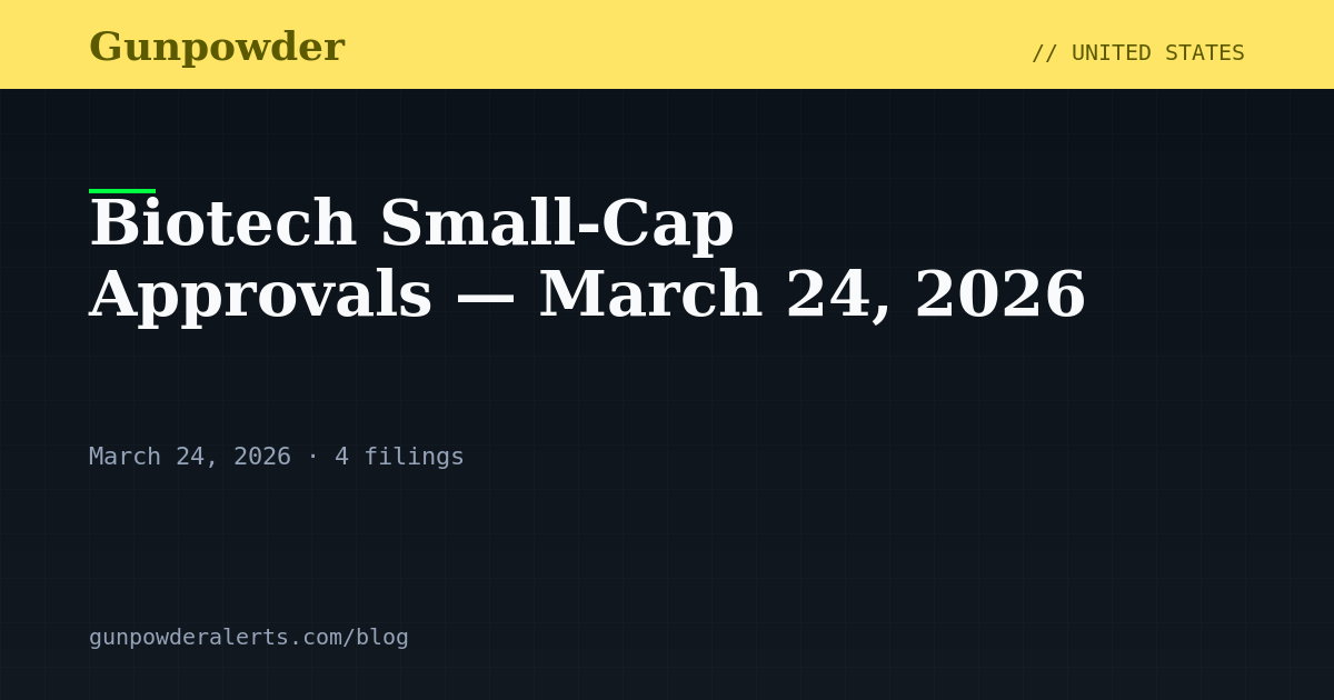 Biotech Small-Cap Approvals — March 25, 2026
